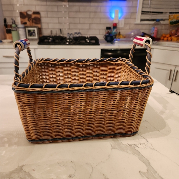 Accents | Independence Day Basket With Porcelain Flag Handles | Poshmark